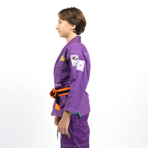 Fusion Fight Gear Batman Return of The Joker Kids BJJ Jiu Jitsu Gi Pur ...