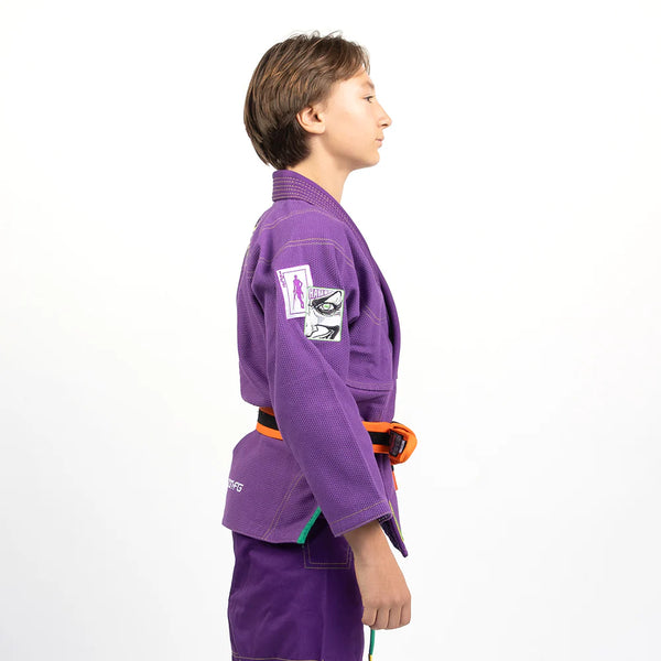 Fusion Fight Gear Batman Return of The Joker Kids BJJ Jiu Jitsu Gi Pur ...